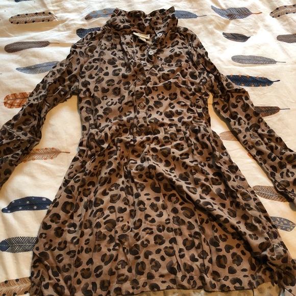 Cherokee | Dresses | Cherokee Leopard Print Dress With Cinched Waist ...